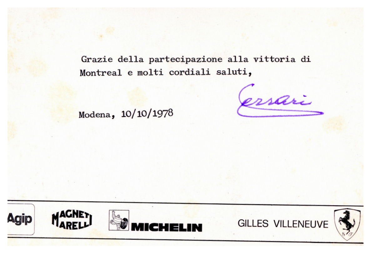 Enzo Ferrari with JSA Authenticated Signed Postcard with Tile from his – Millionaire Gallery
