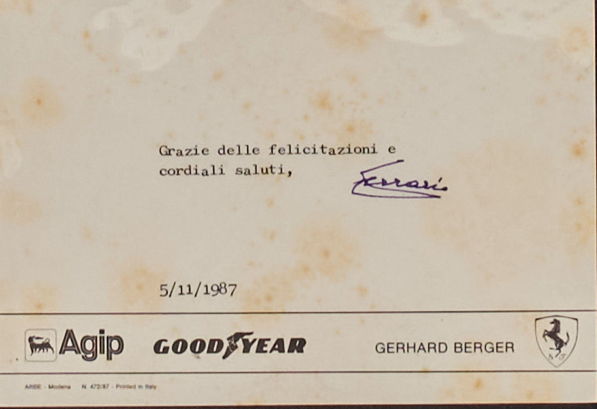 Enzo Ferrari with Authenticated Signed Letter-sold – Millionaire Gallery