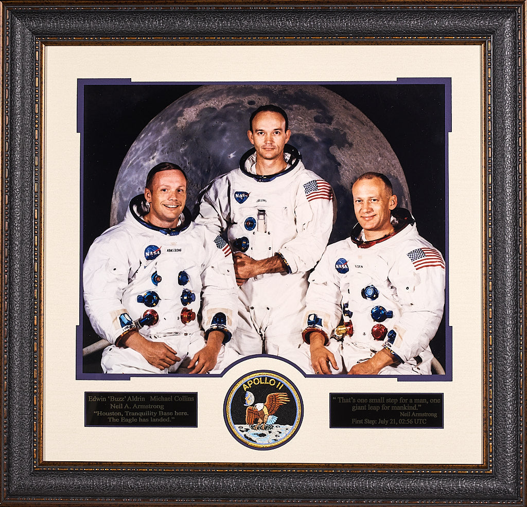 Apollo 11 Crew with NASA Mission Patch – Millionaire Gallery