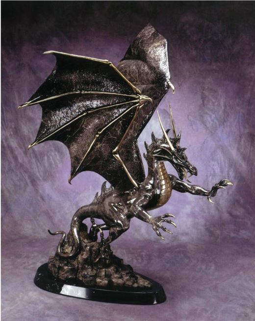 Challenge (Dragon) Bronze Statue by artist Bill Toma – Millionaire Gallery