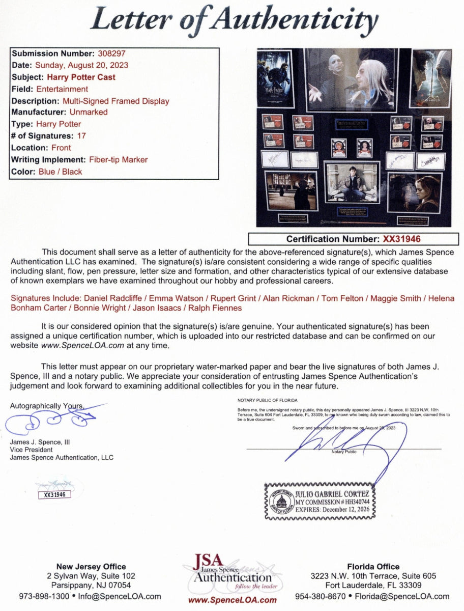 Harry Potter with JSA and PSA Authenticated Signature from the cast me ...
