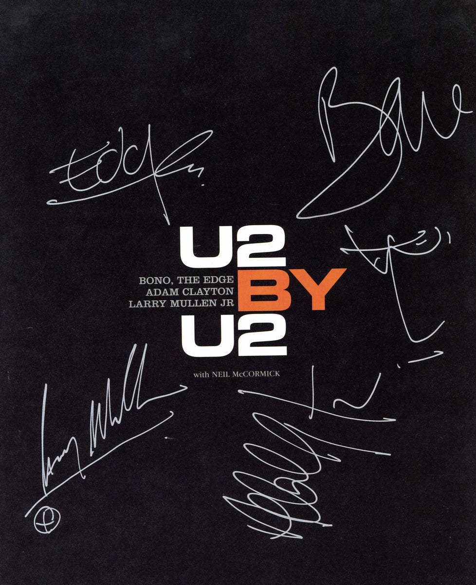 U2 Signed Title Page fo First US Edition 2006 with replica guitar ...