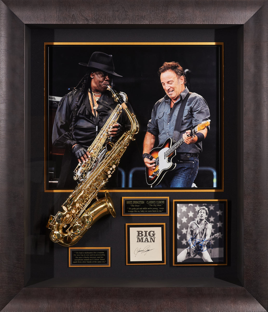 Springsteen and Clemons with Saxaphone and two JSA Authenticated Signa ...