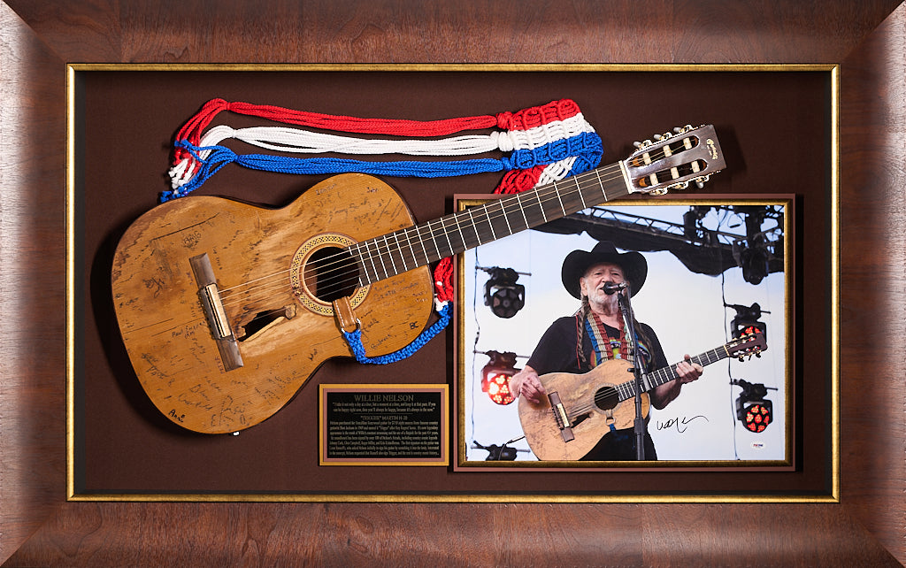 Willie Nelson with Replica "Trigger" Guitar and PSA Authenticated Sign ...