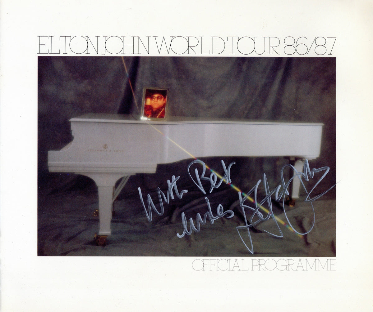 Elton John JSA Authenticated Signed World Tour 86/87 Book Cover ...