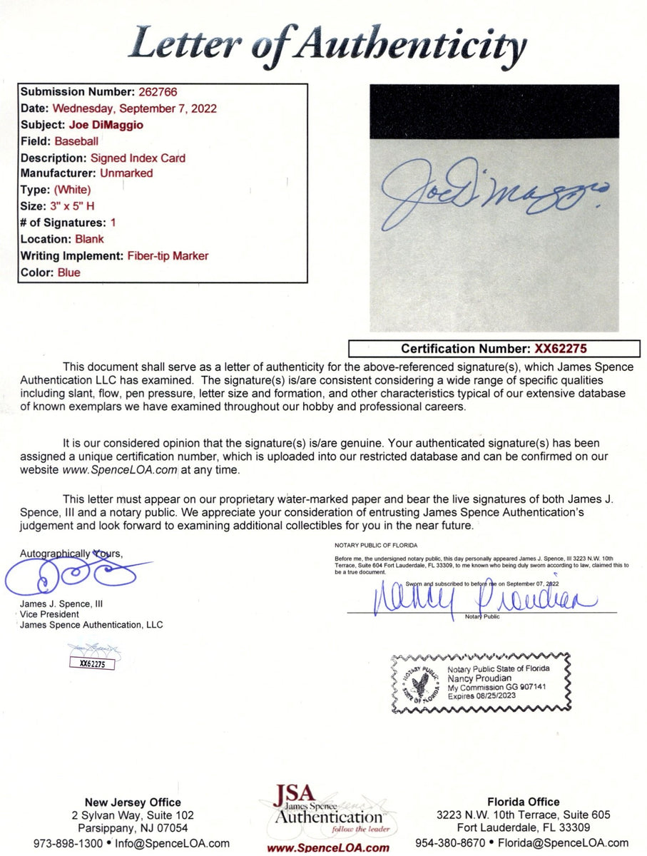 Joe DiMaggio and Marilyn Monroe with JSA Authenticated Signature of Di ...