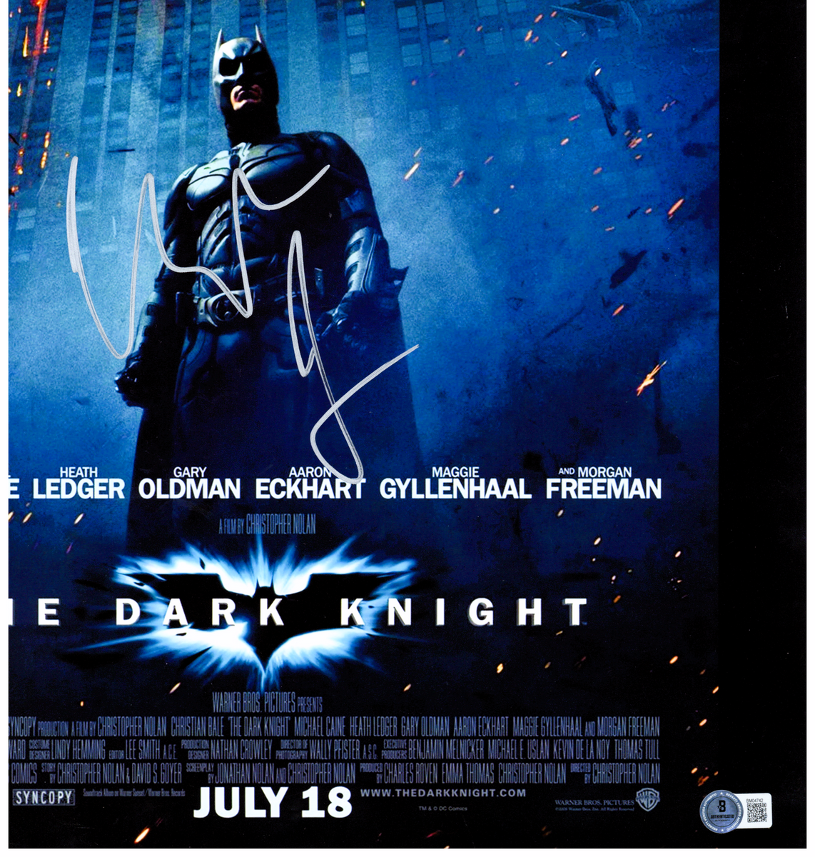 The Dark Knight Batmen Christian Bale Beckett Authenticated Signature ...