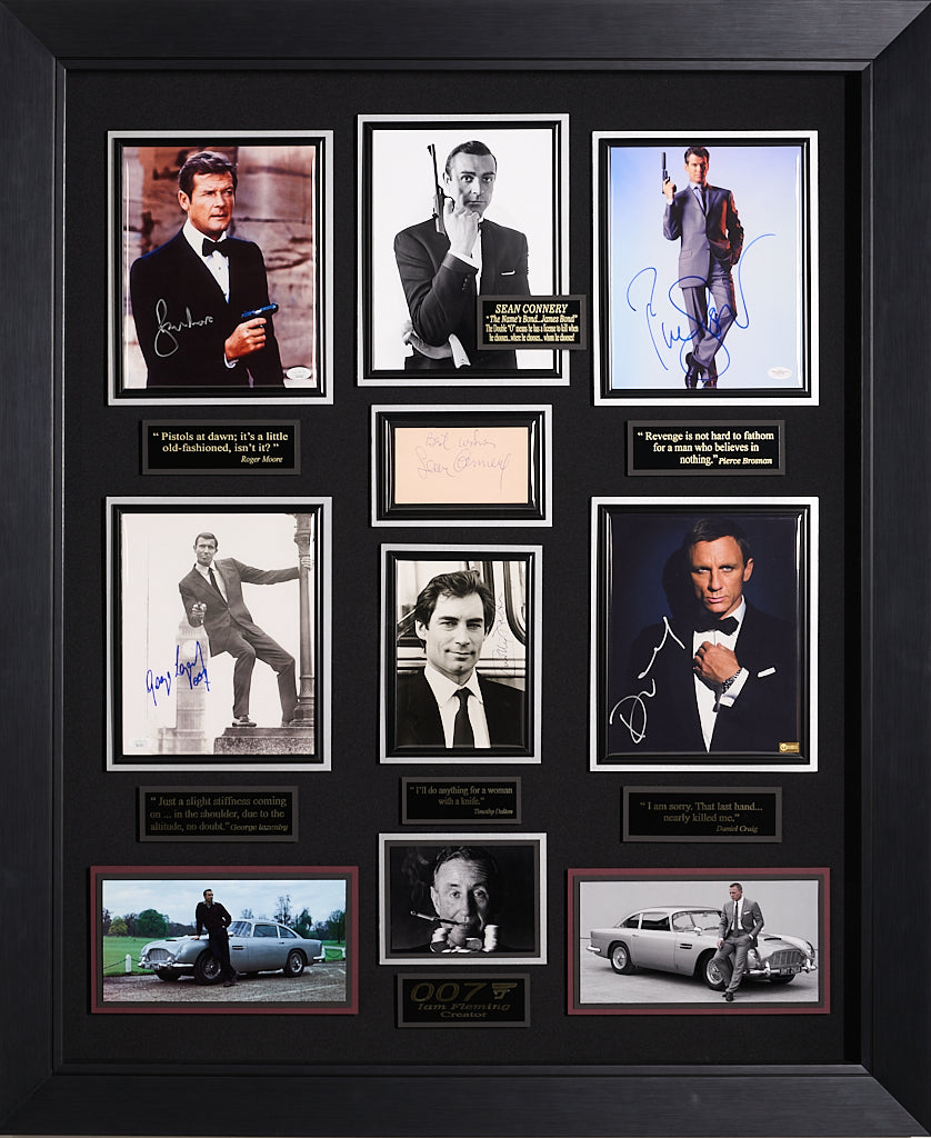 Collage of all the Stars that Portrayed James Bond with their Authenti ...