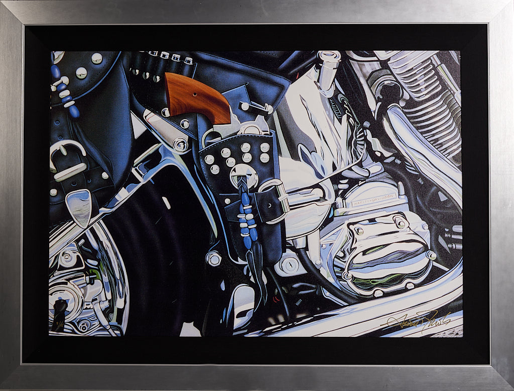 Scott Jacobs Harley Davidson Painting, "Outlaw" 1/15 (Last one Availab ...