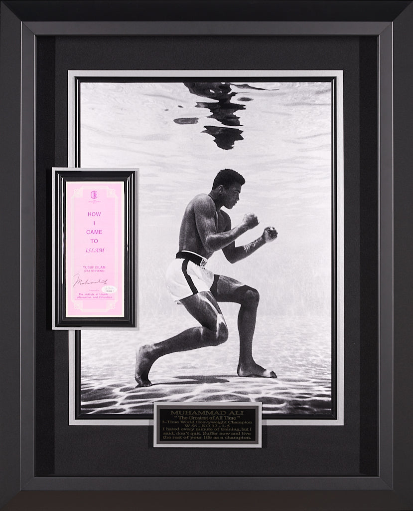Muhammad Ali Training Underwater in Pool with Signed Pamphlet - 26"x32 ...