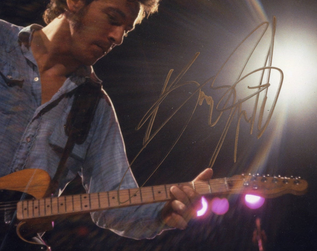 Bruce Springsteen with JSA Authenticated Signature and Guitar - 27"x50 ...