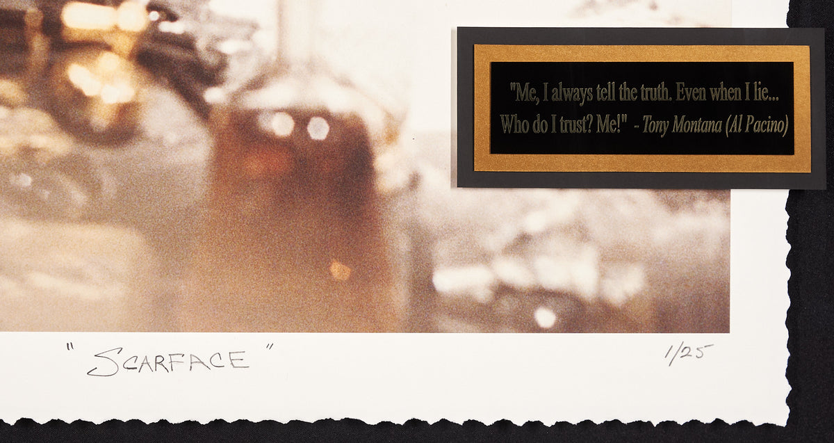 Framed Scarface Al Pacino Color Giclee with Engraved Plaque ...