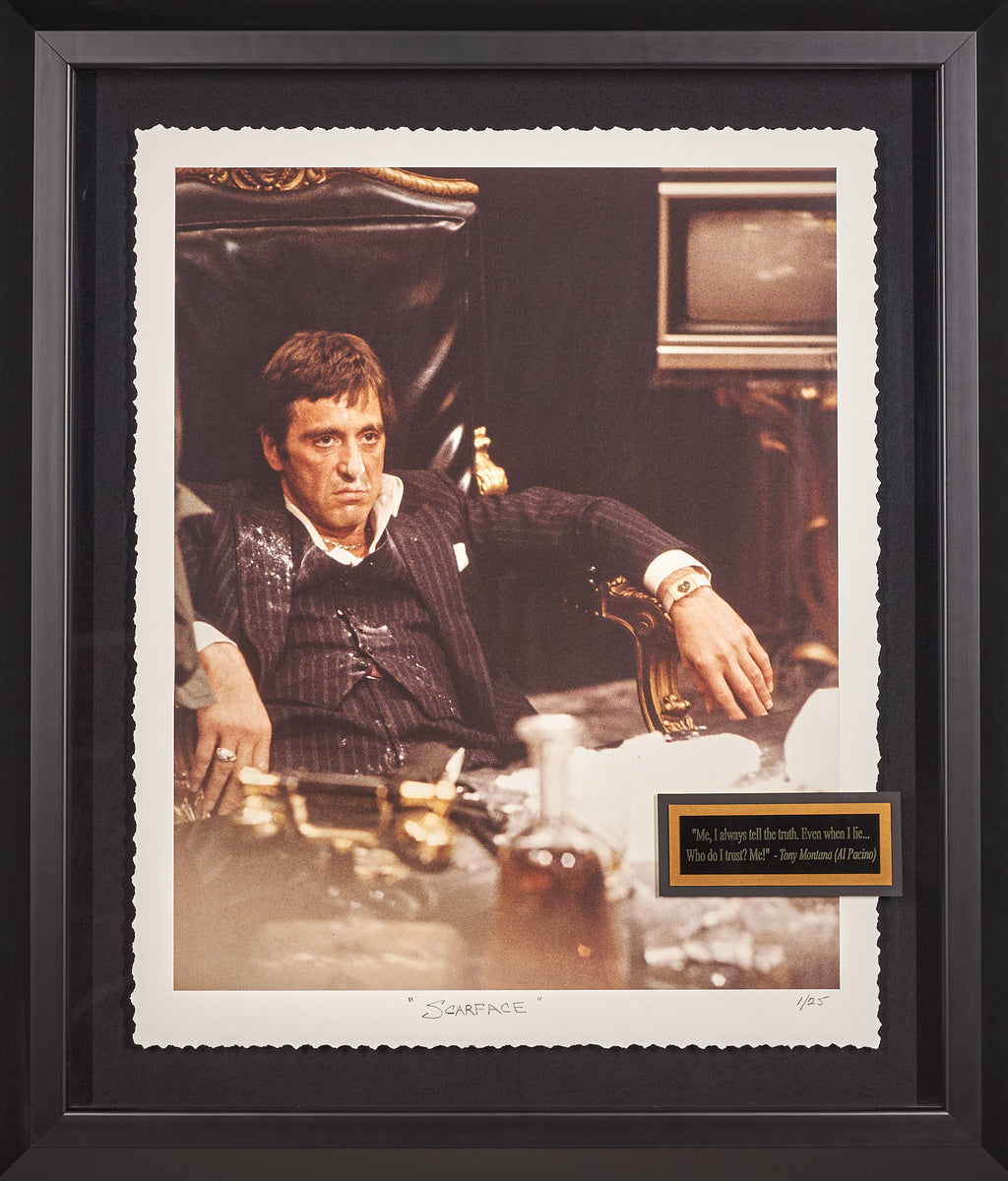 Framed Scarface Al Pacino Color Giclee with Engraved Plaque ...