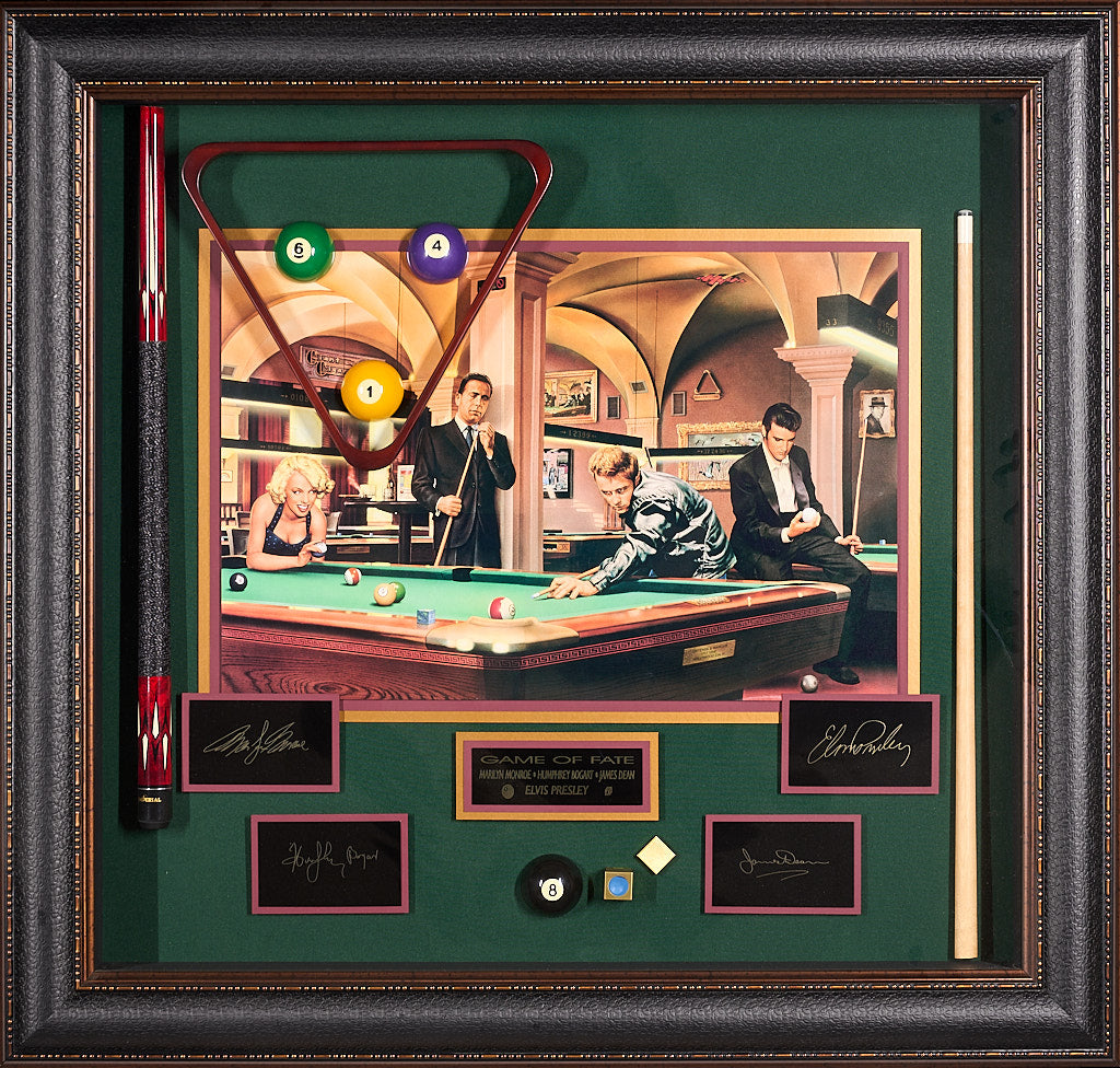 Game of Fate with Engraved Signatures of Elvis, Monroe, Dean and Bogar ...