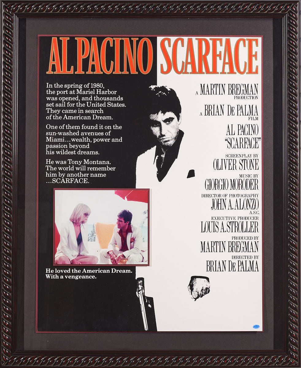 Scarface Movie Poster and Color Photo of Al Pacino and Michelle Pfeiff ...