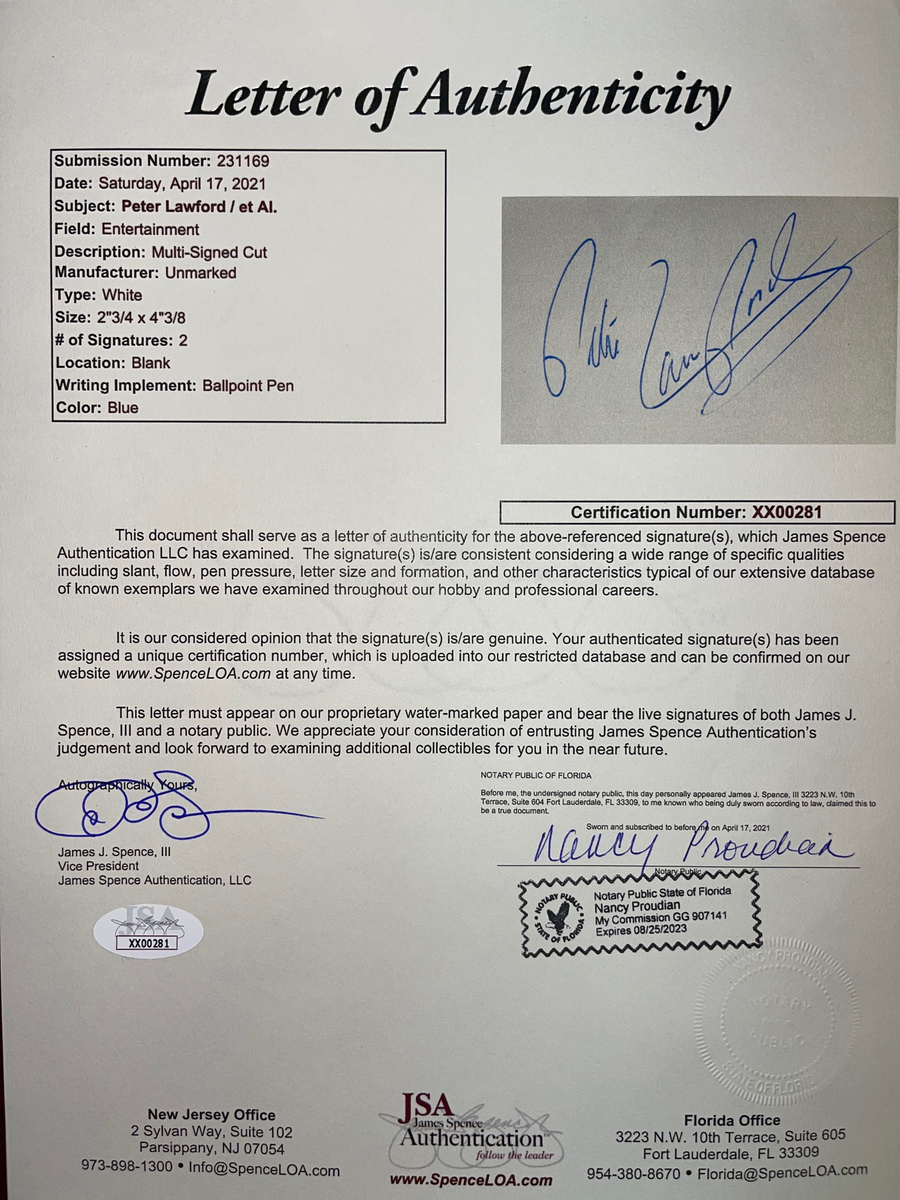 The Rat Pack Autographed Collection – Millionaire Gallery