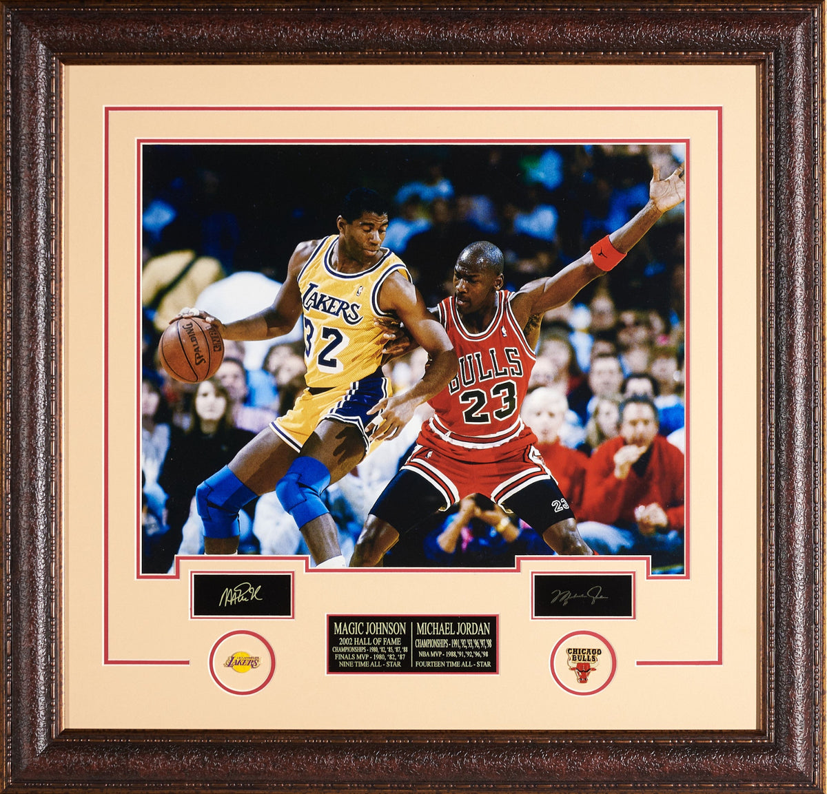 Magic Johnson and Michael Jordan with Pins – Millionaire Gallery