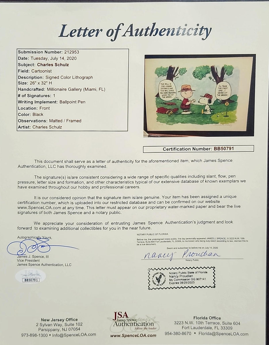 Charlie Brown and Snoopy cartoon drawing by Charles Schultz - Singed a ...