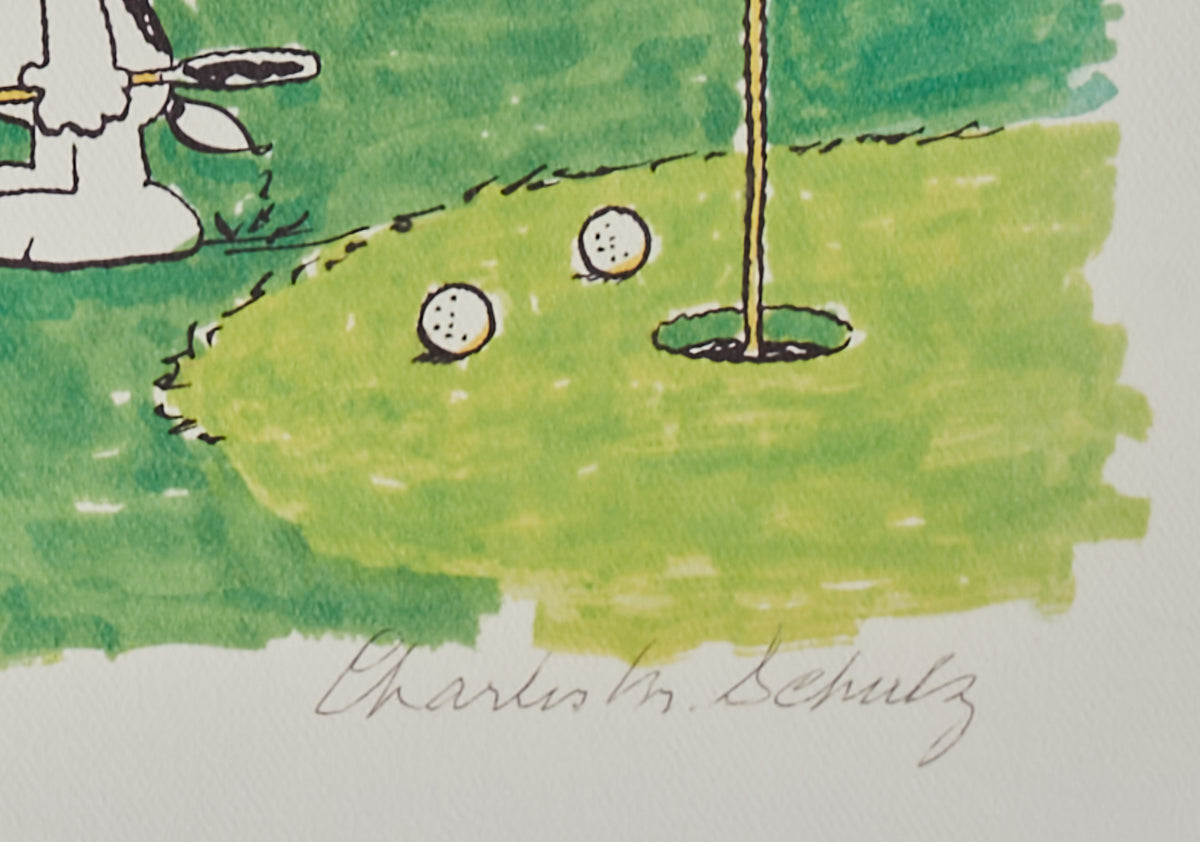 Charlie Brown and Snoopy cartoon drawing by Charles Schultz - Singed a ...
