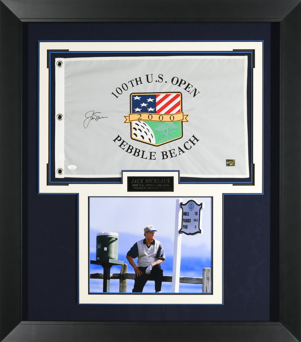 Jack Nicklaus "Pebble Beach" Autographed Flag display – Millionaire Gallery