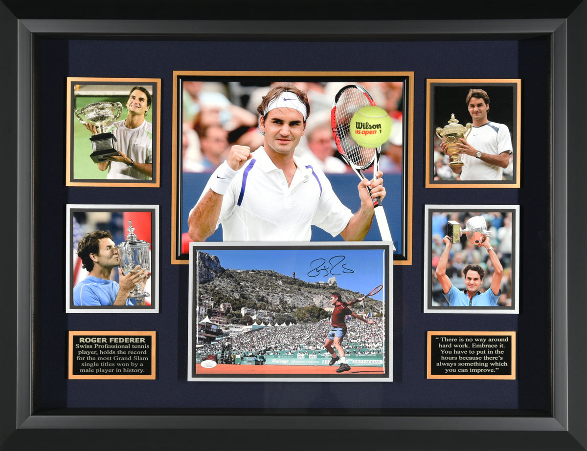 Roger Federer Grand Slam Champion Framed Display – Millionaire Gallery