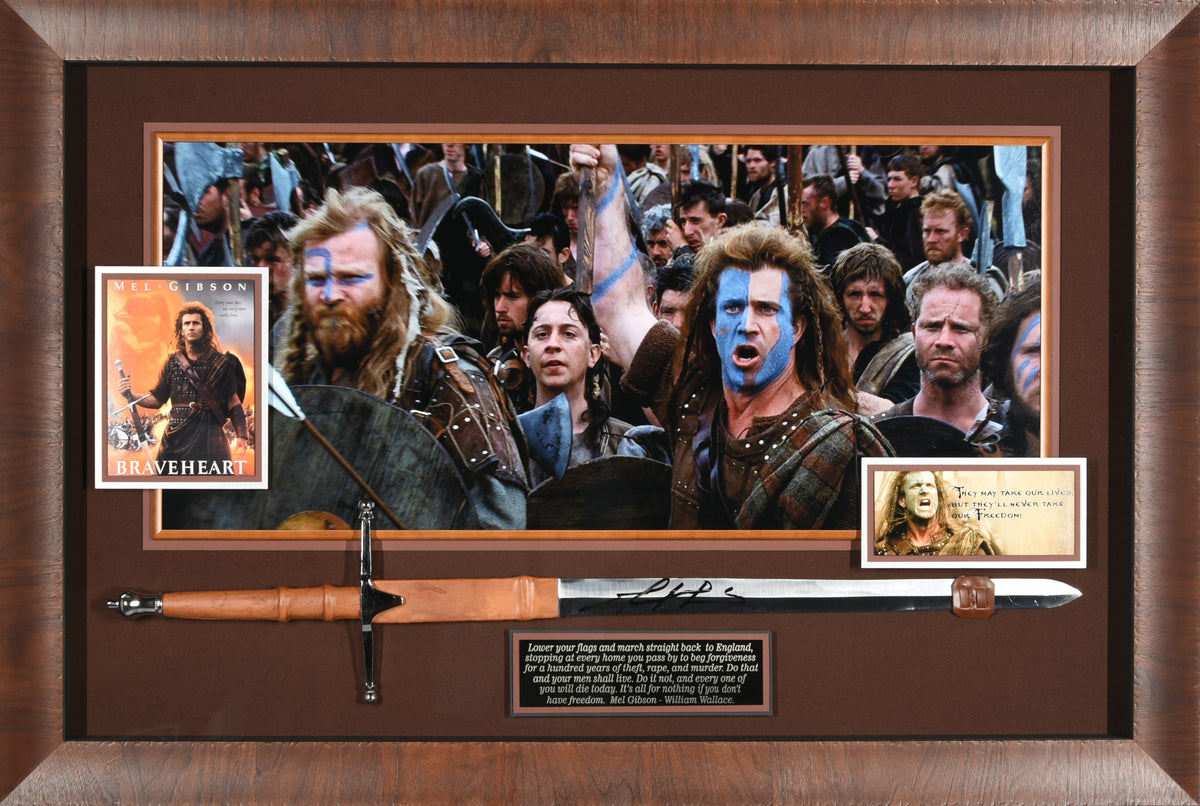 Braveheart "Mel Gibsion" Freedom Signed Sword Display – Millionaire Gallery