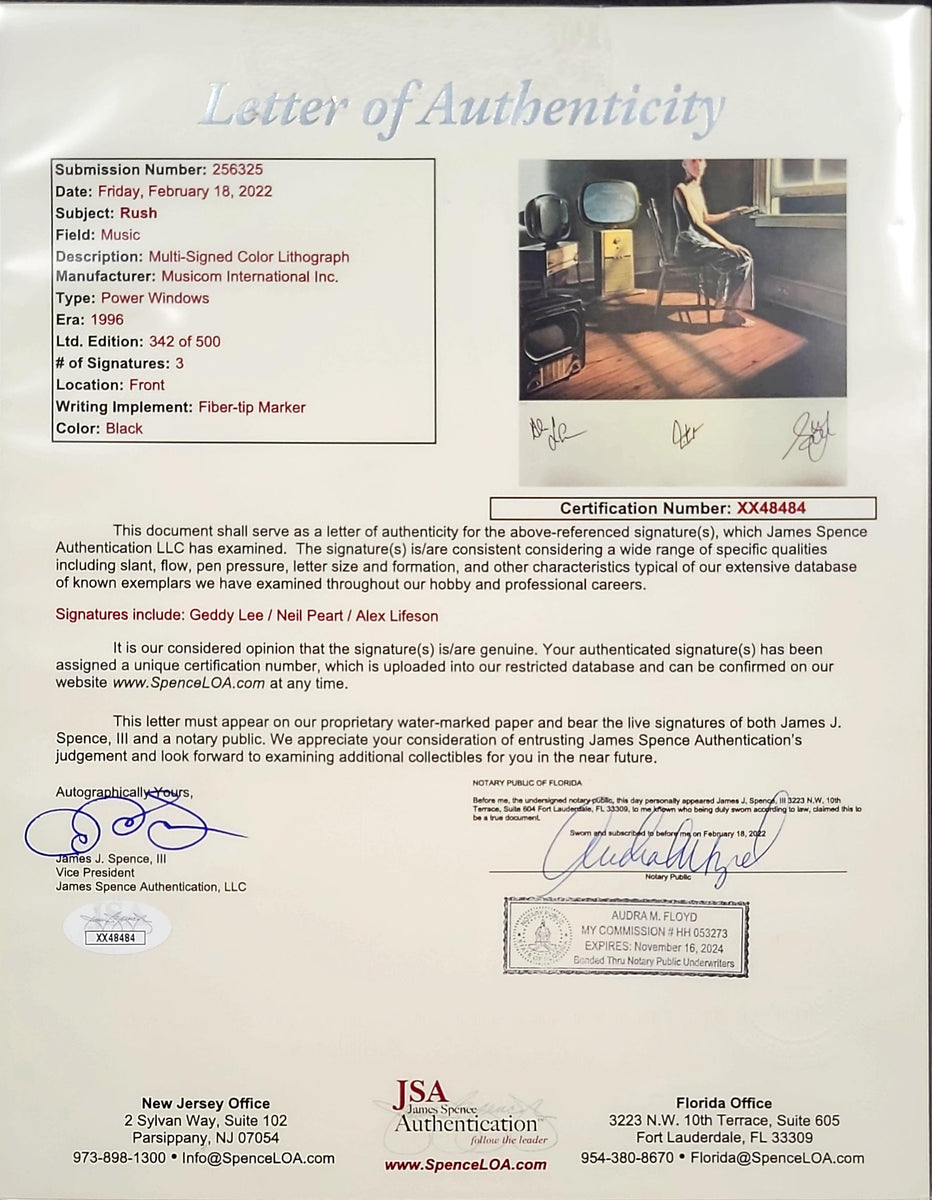 Rush with Authenticated Signatures – Millionaire Gallery