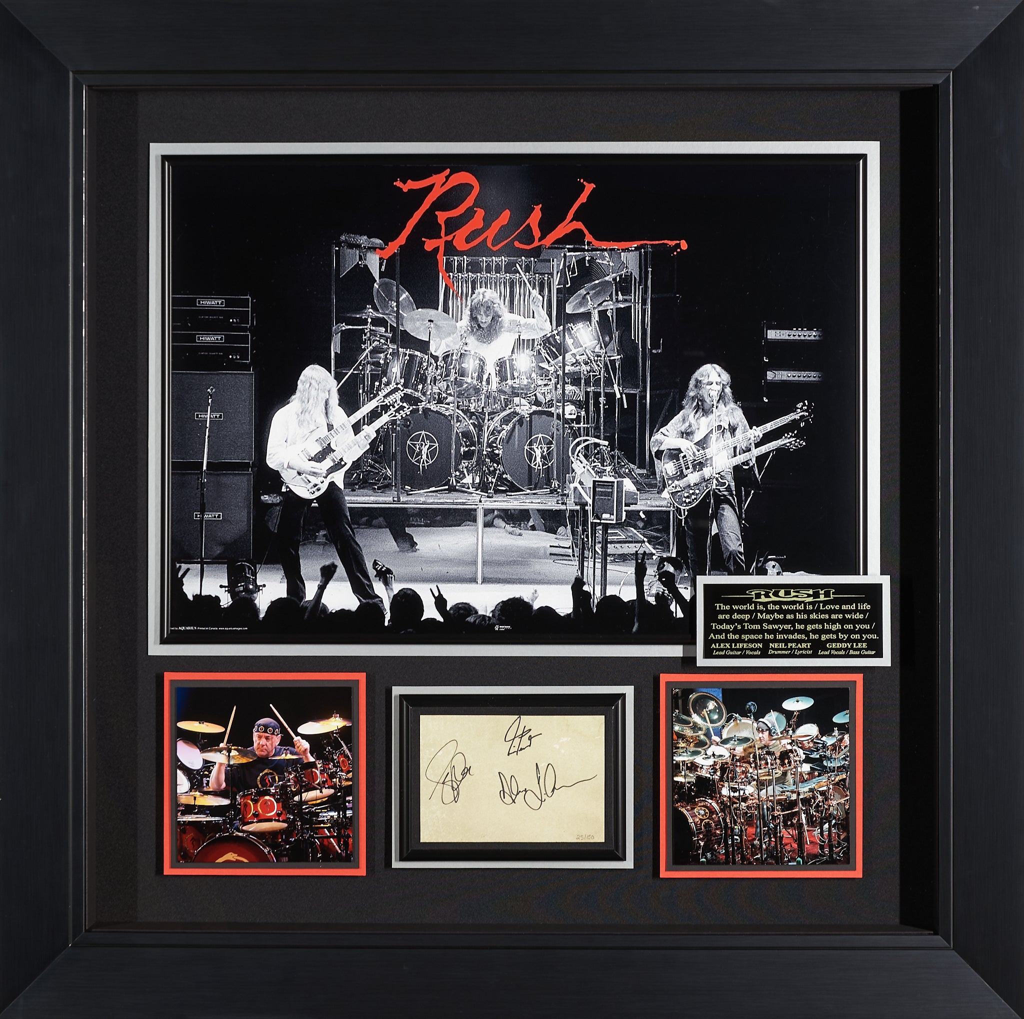 Rush - with Authenticated Signatures from the band members ...