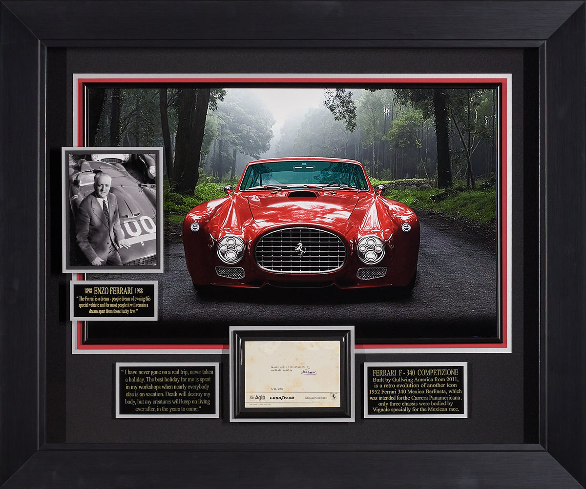 Enzo Ferrari with Authenticated Signed Letter-sold – Millionaire Gallery