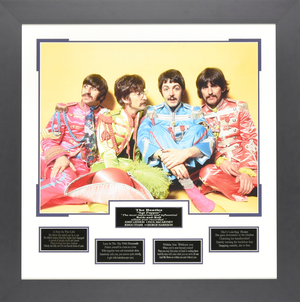 The Beatles Sgt. Pepper Album Cover Art with Five Engraved Plaques (No ...